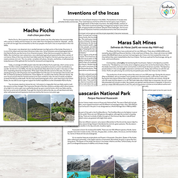 Peru Geography Unit Study – Learn in Color