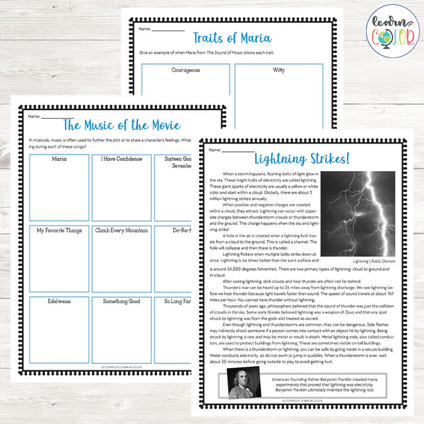 The Sound of Music Movie Study Grades: 4-7 – Learn in Color