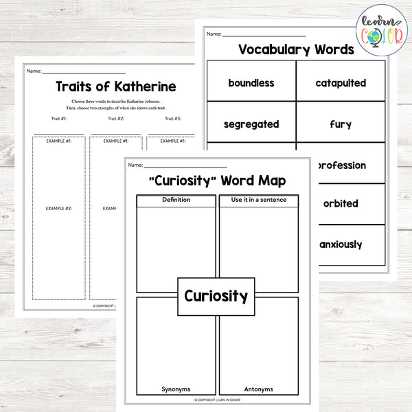 Counting on Katherine Book Guide – Learn in Color