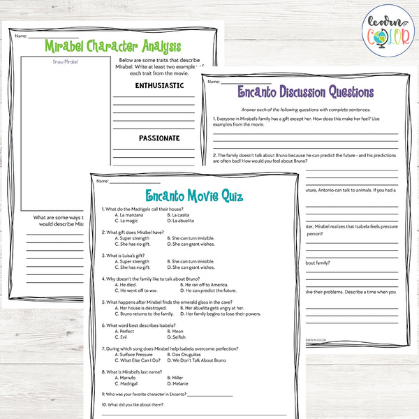 Encanto Movie Guide – Learn in Color
