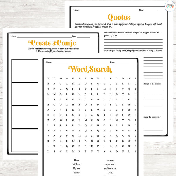 Flora and Ulysses Novel Study Grades: 4-7 – Learn in Color