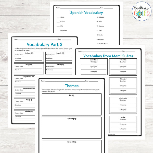 Merci Suarez Changes Gears Novel Study Grades: 5-7 – Learn in Color