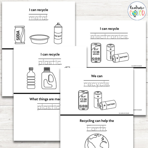 My Book About Recycling - English & Spanish – Learn in Color