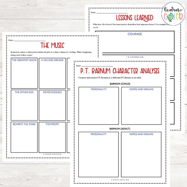 The Greatest Showman Movie Study Grades: 4-7 – Learn in Color