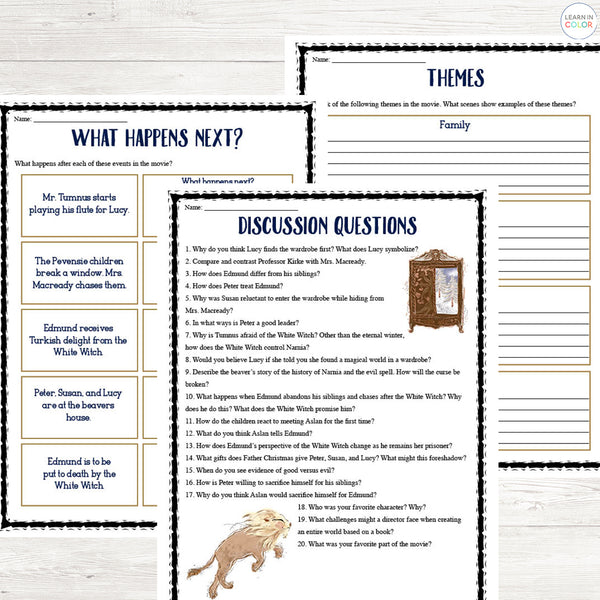 The Lion, the Witch, and the Wardrobe Movie Study Grades: 5-8 – Learn ...