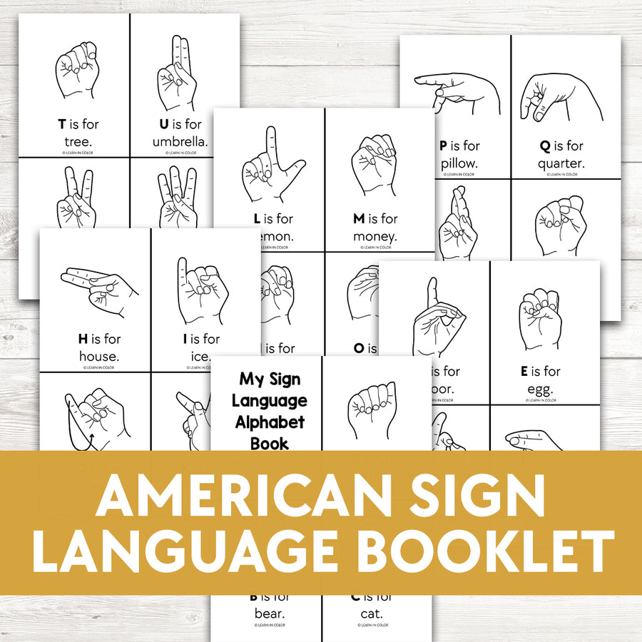 American Sign Language Booklet – Learn in Color