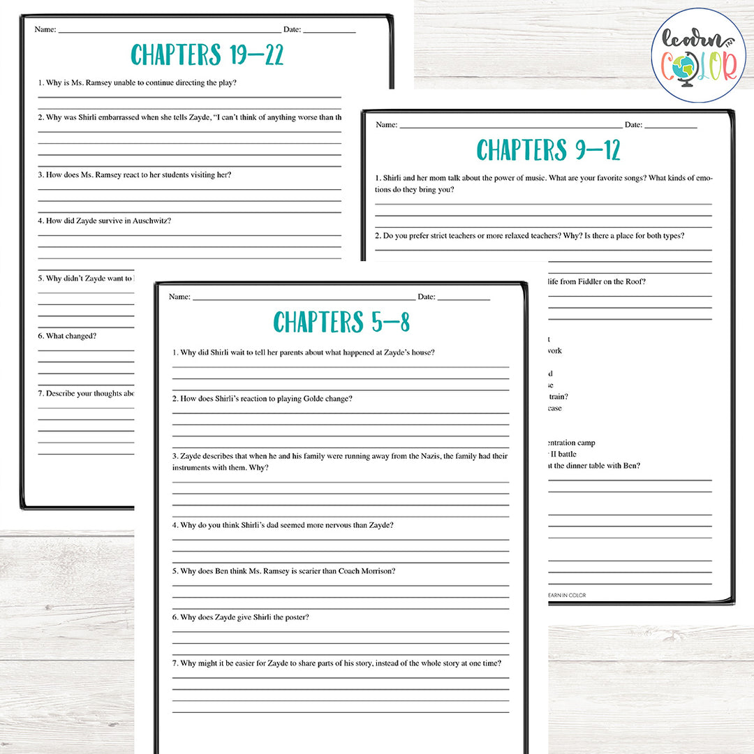 Broken Strings by Eric Walter Novel Study – Learn in Color