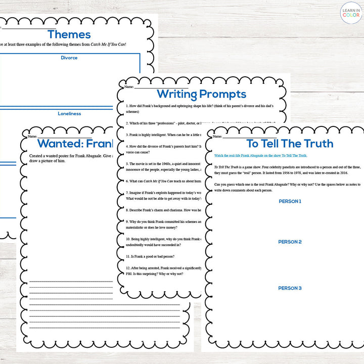 Catch Me If You Can Movie Study Grades: 8-10 – Learn in Color