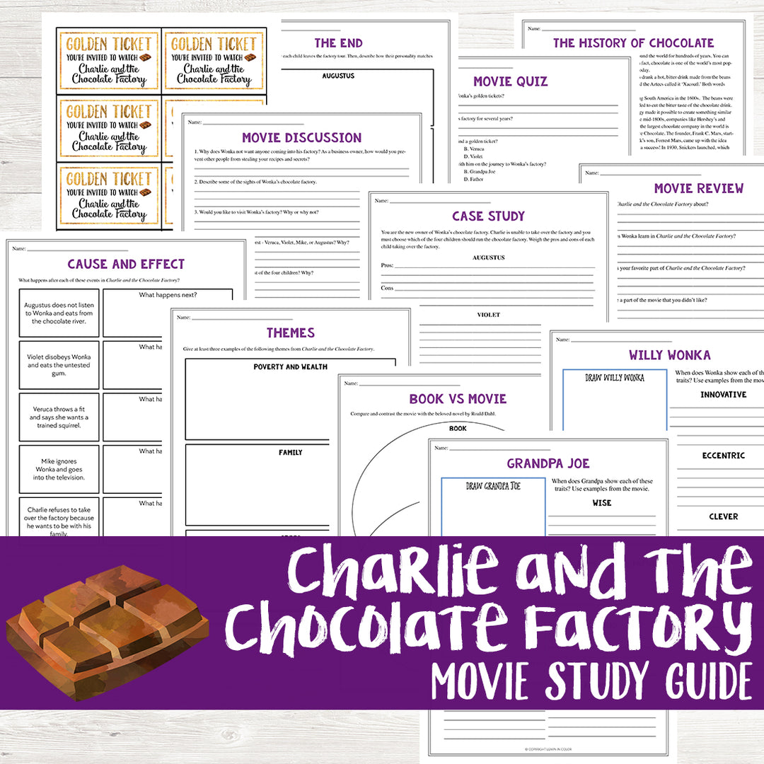 Charlie and the Chocolate Factory Movie Study Grades: 5-7 – Learn in Color