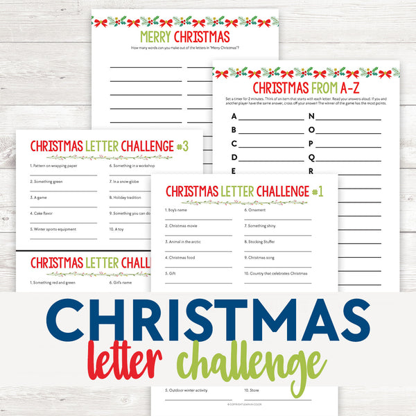 Christmas Letter Challenges – Learn in Color