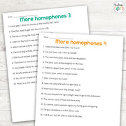 Common Homophones Worksheets – Learn in Color