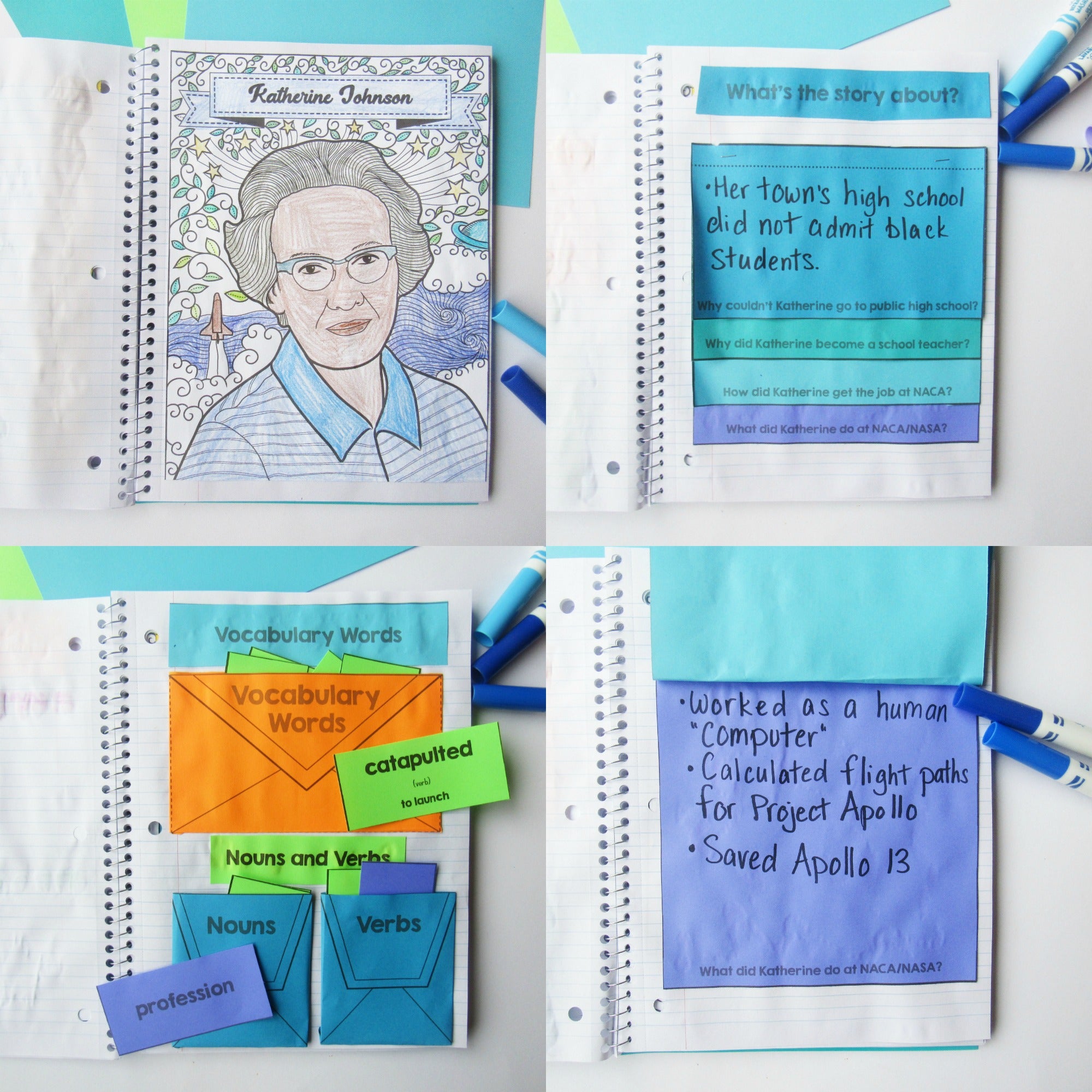 Counting on Katherine Interactive Notebook Grades: 1-3 – Learn in Color