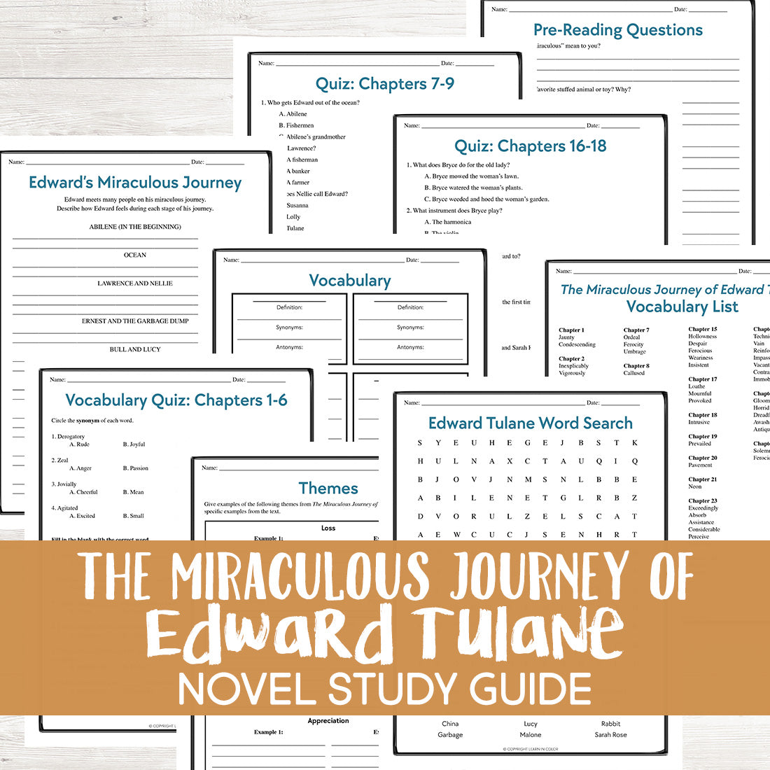 The Miraculous Journey of Edward Tulane Novel Study Grades: 3-5 – Learn ...