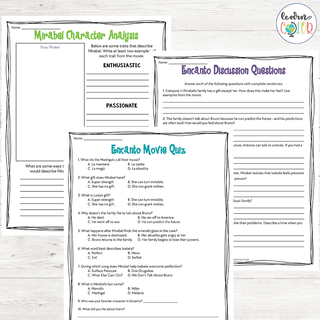 Encanto Movie Guide – Learn in Color