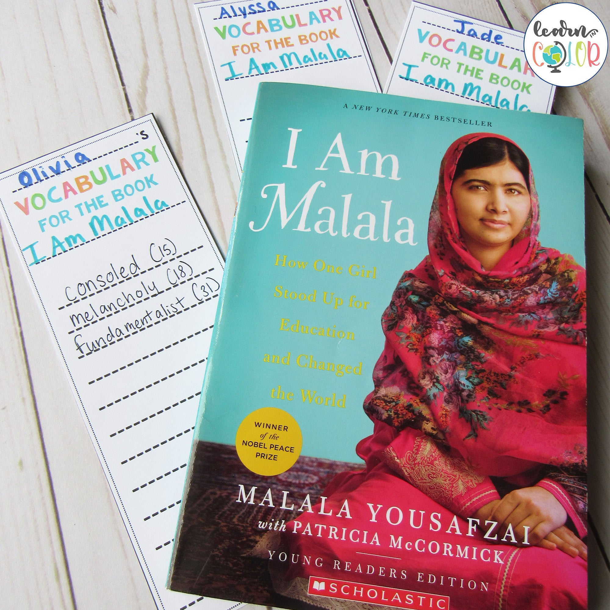 Vocabulary Bookmarks – Learn in Color