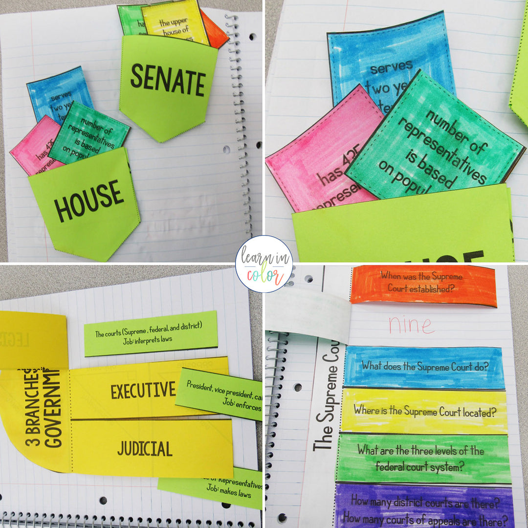 3 Branches of Government Interactive Notebook – Learn in Color