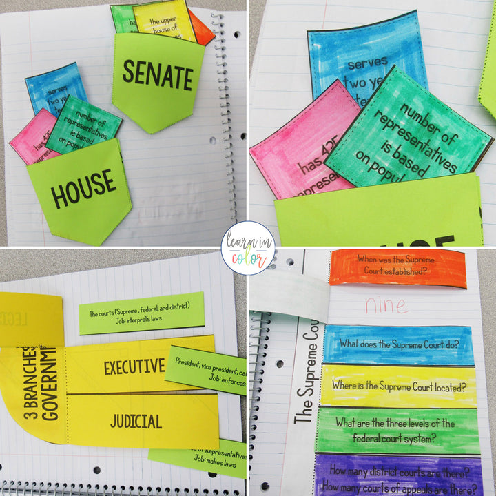 3 Branches of Government Interactive Notebook – Learn in Color