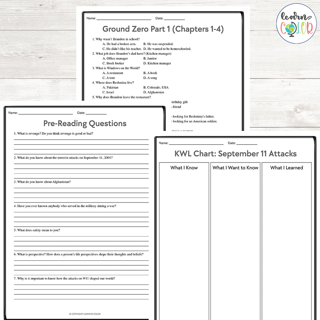 Ground Zero by Alan Gratz Book Guide – Learn in Color