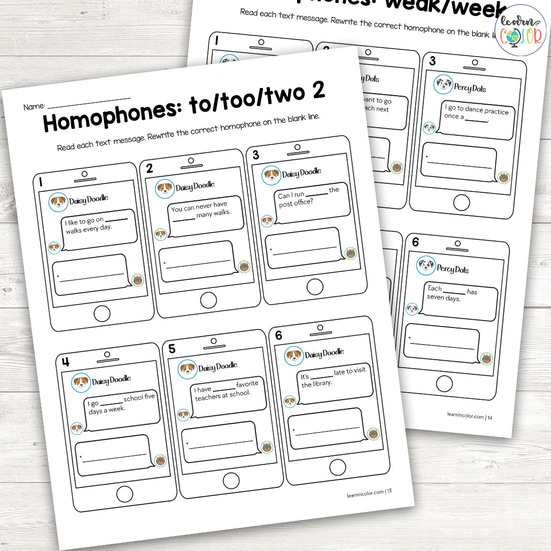 Homophones No-Prep Text Message Editing Activity – Learn in Color
