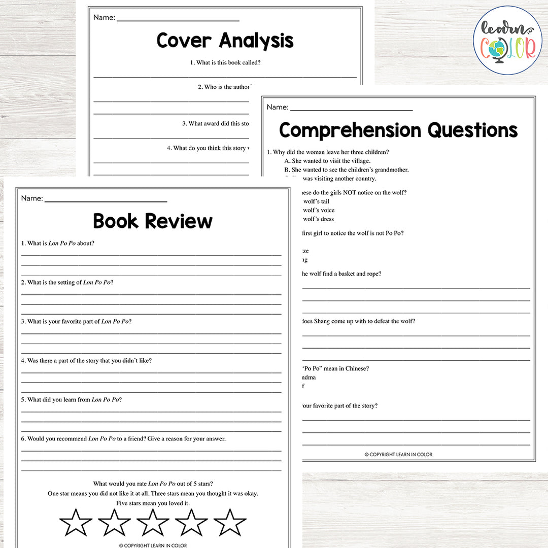 Lon Po Po Picture Book Guide – Learn in Color