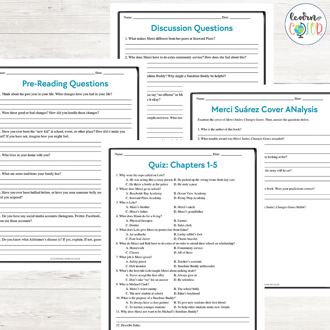 Merci Suarez Changes Gears Novel Study Grades: 5-7 – Learn in Color