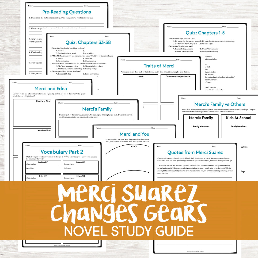 Merci Suarez Changes Gears Novel Study Grades: 5-7 – Learn in Color