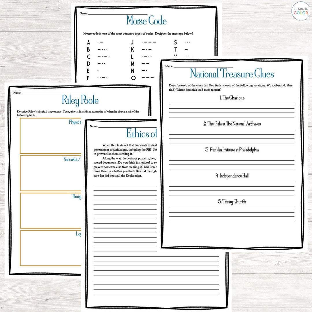 National Treasure Movie Study Grades: 4-7 – Learn in Color