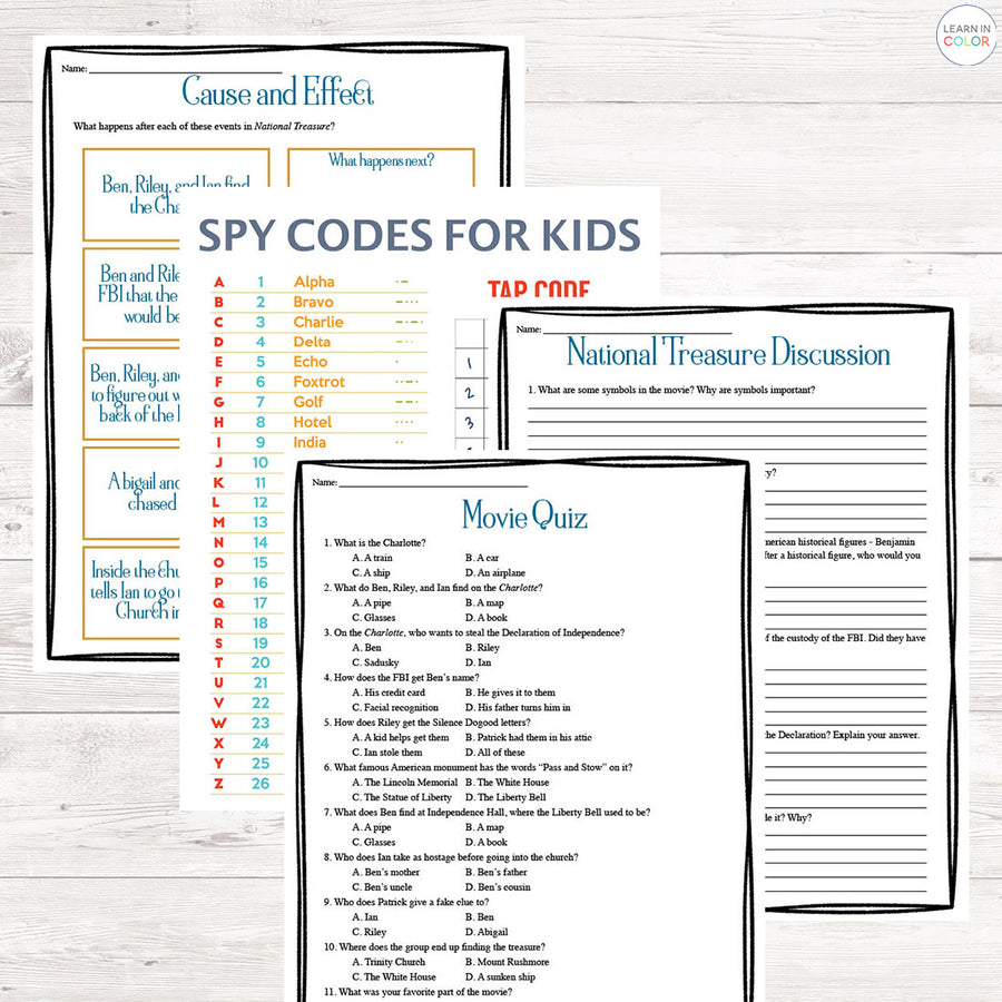 National Treasure Movie Study Grades: 4-7 – Learn in Color