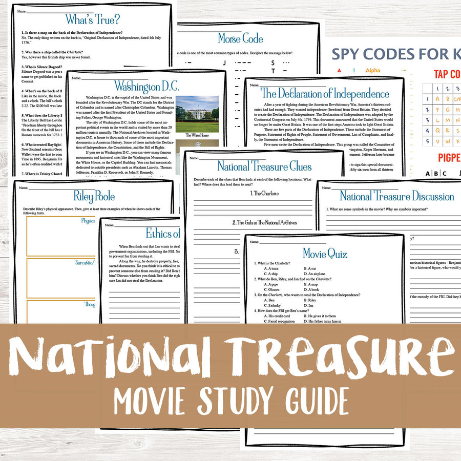 National Treasure Movie Study Grades: 4-7 – Learn in Color
