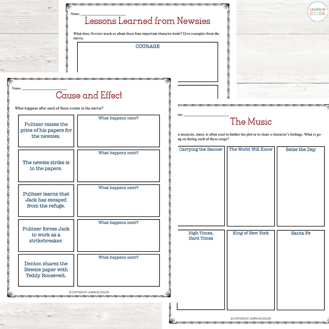 Newsies Movie Study Grades: 4-7 – Learn in Color