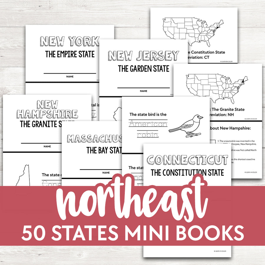 Northeast - US States Mini Books – Learn in Color