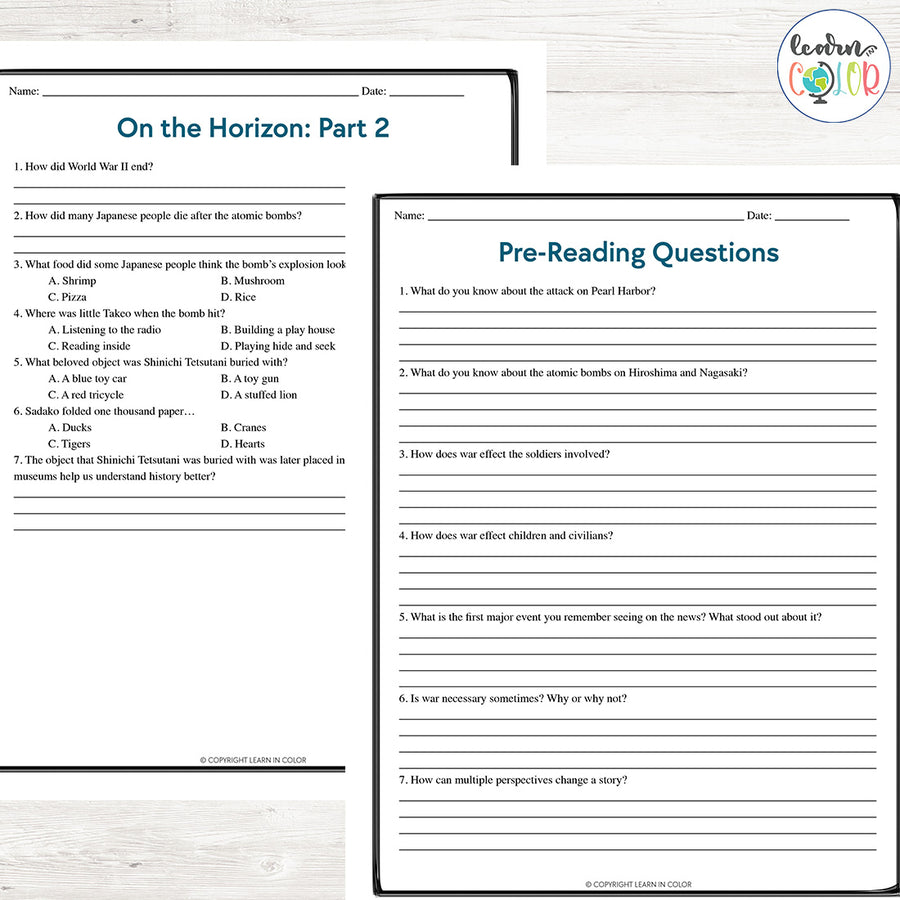 On the Horizon by Lois Lowry Novel Study – Learn in Color