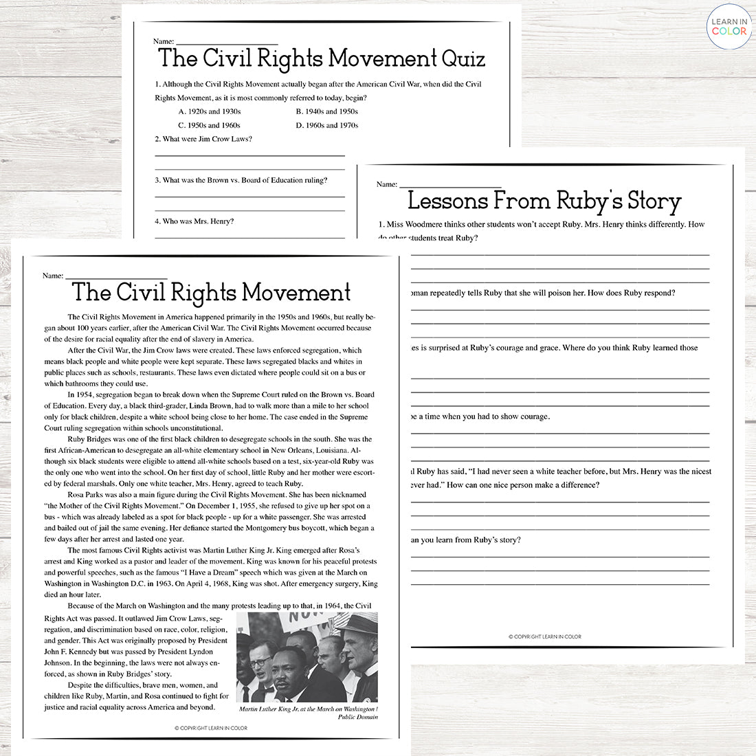 Ruby Bridges Movie StudyGrades: 3-6 – Learn in Color
