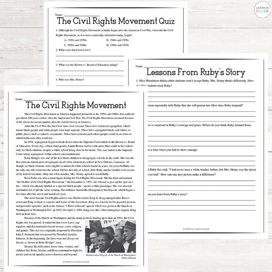 Ruby Bridges Movie StudyGrades: 3-6 – Learn in Color