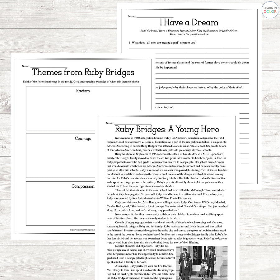 Ruby Bridges Movie StudyGrades: 3-6 – Learn in Color
