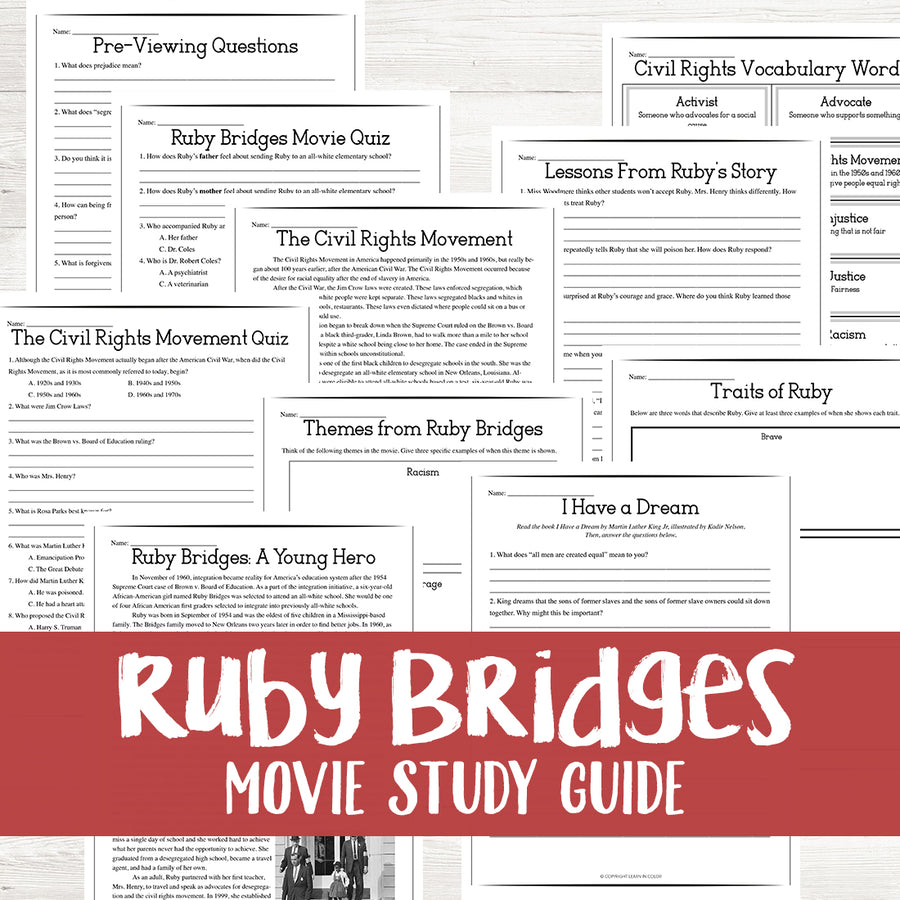 Ruby Bridges Movie StudyGrades: 3-6 – Learn in Color