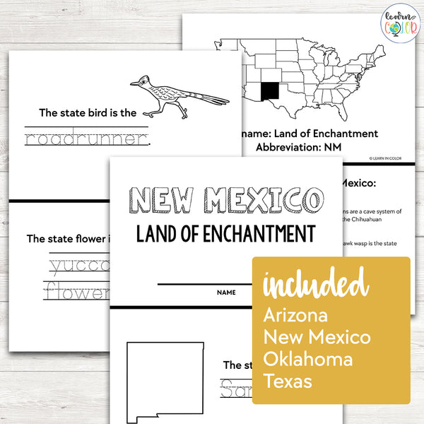 Southwest - US States Mini Books – Learn in Color