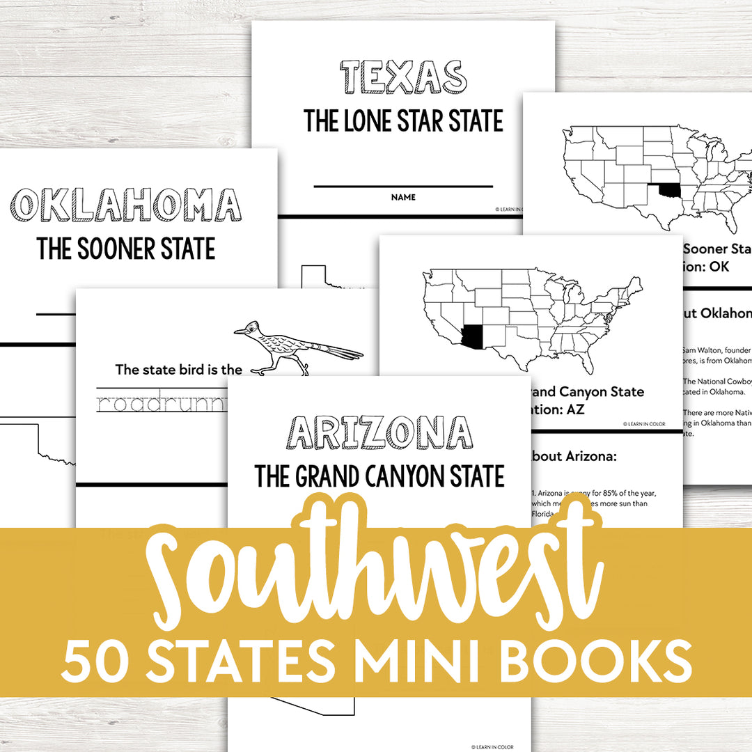 Southwest - US States Mini Books – Learn in Color