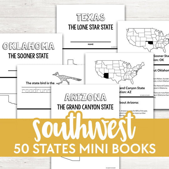 Southwest - US States Mini Books – Learn in Color