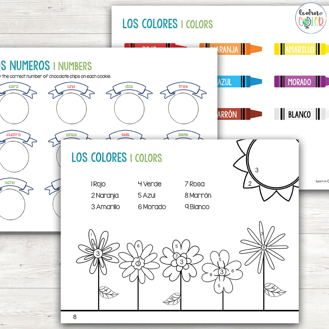 100 Spanish Words: Beginner Workbook – Learn in Color
