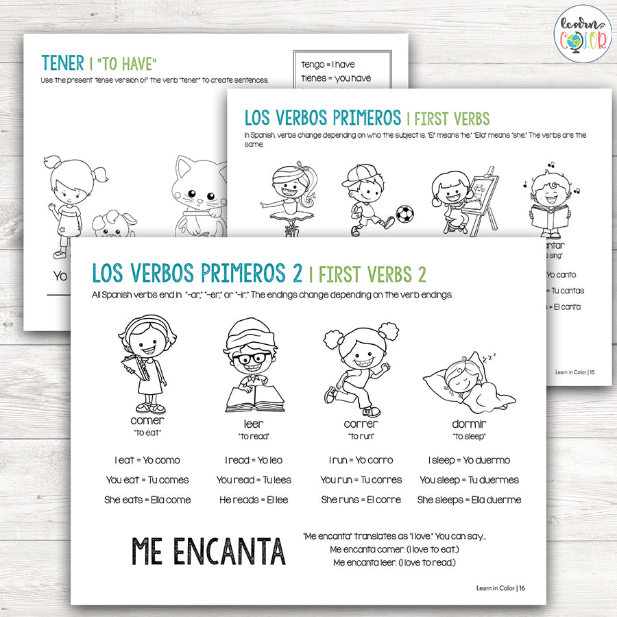 100 Spanish Words: Beginner Workbook – Learn in Color