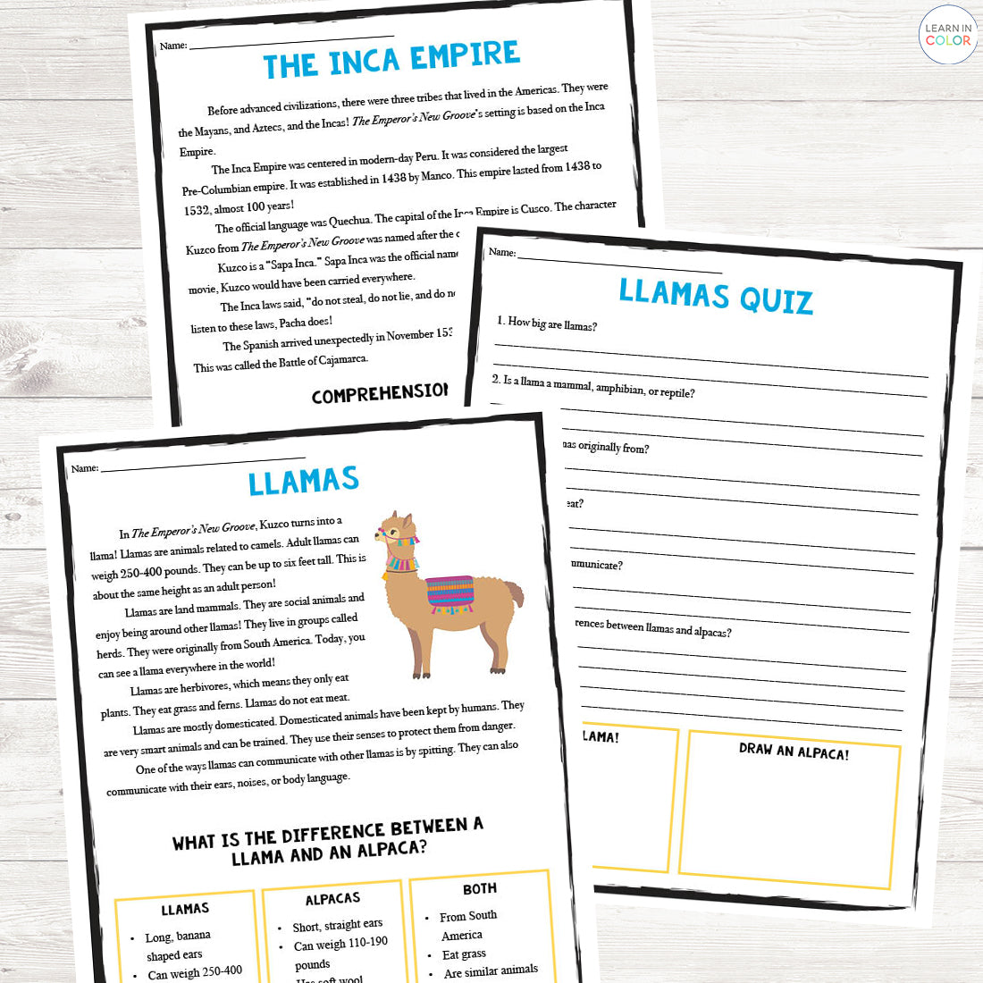 The Emperor's New Groove Movie Study Grades: 3-5 – Learn in Color