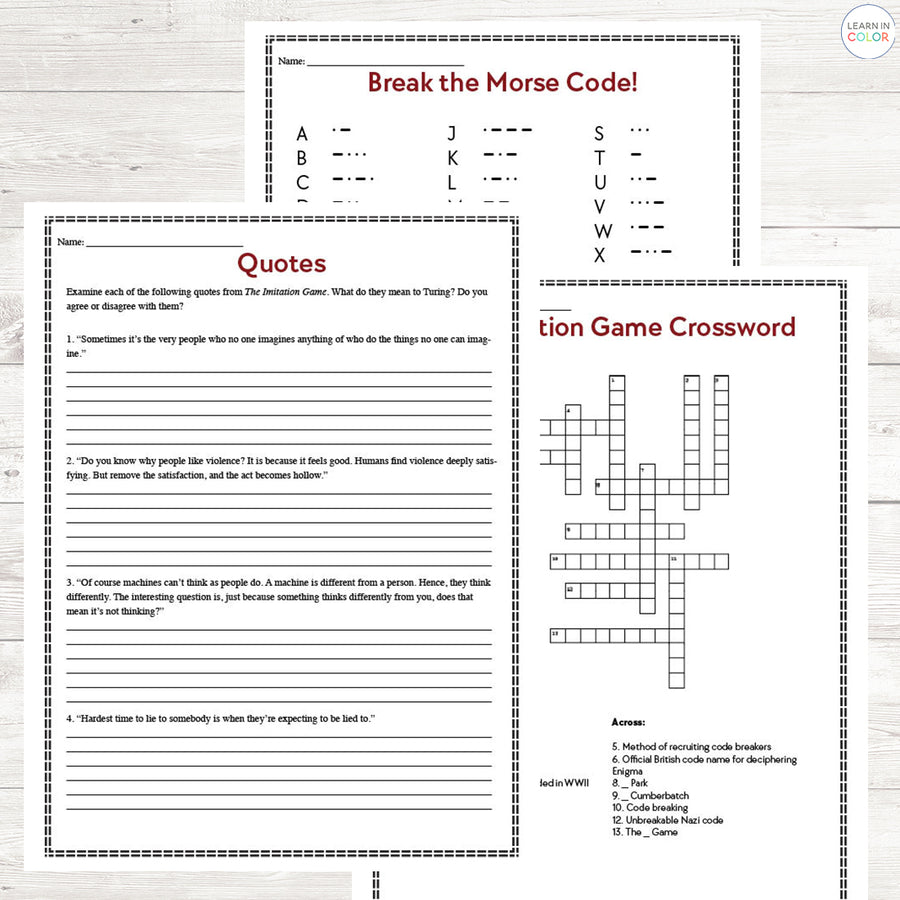 The Imitation Game Movie Study Grades: 7-9 – Learn in Color