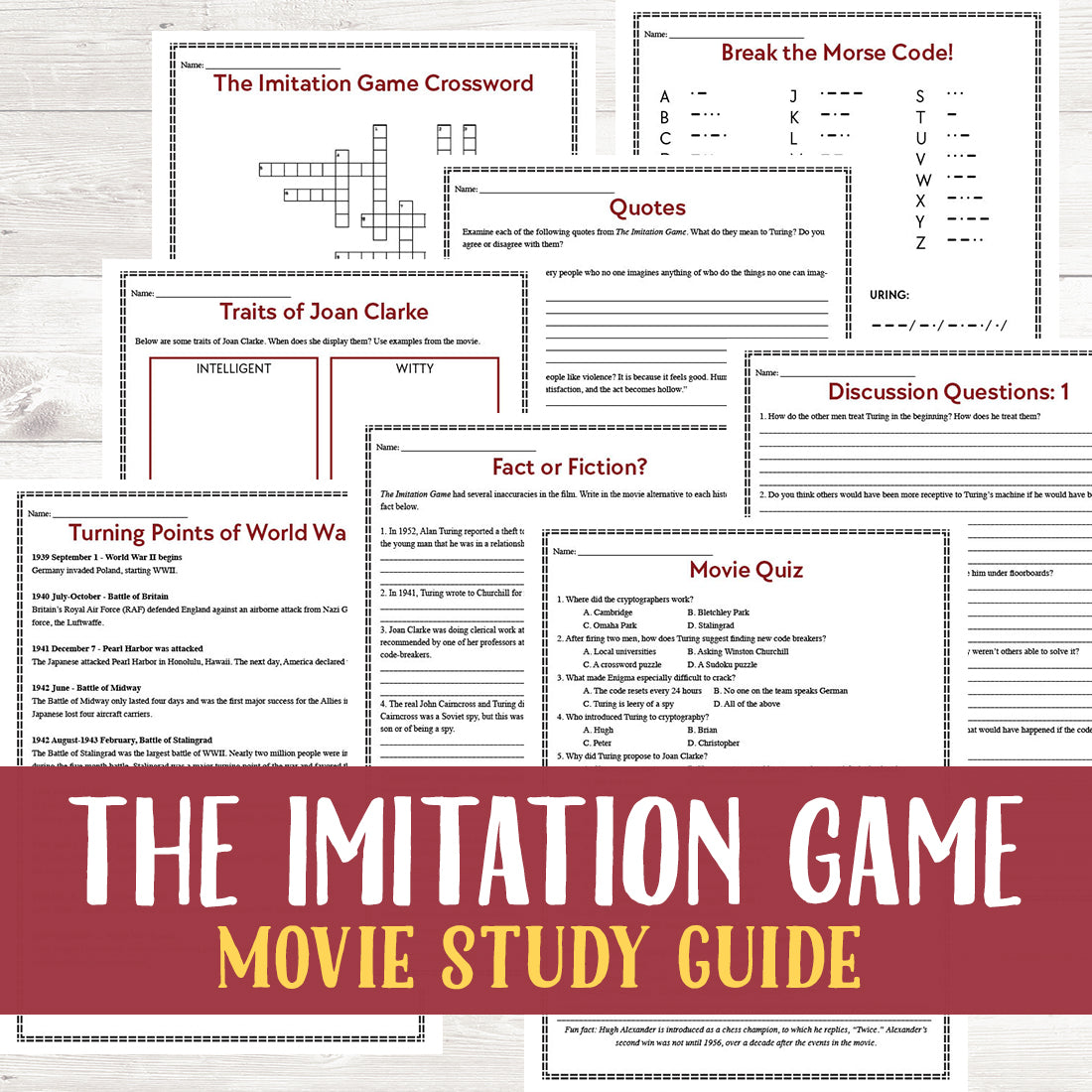 The Imitation Game Movie Study Grades: 7-9 – Learn in Color