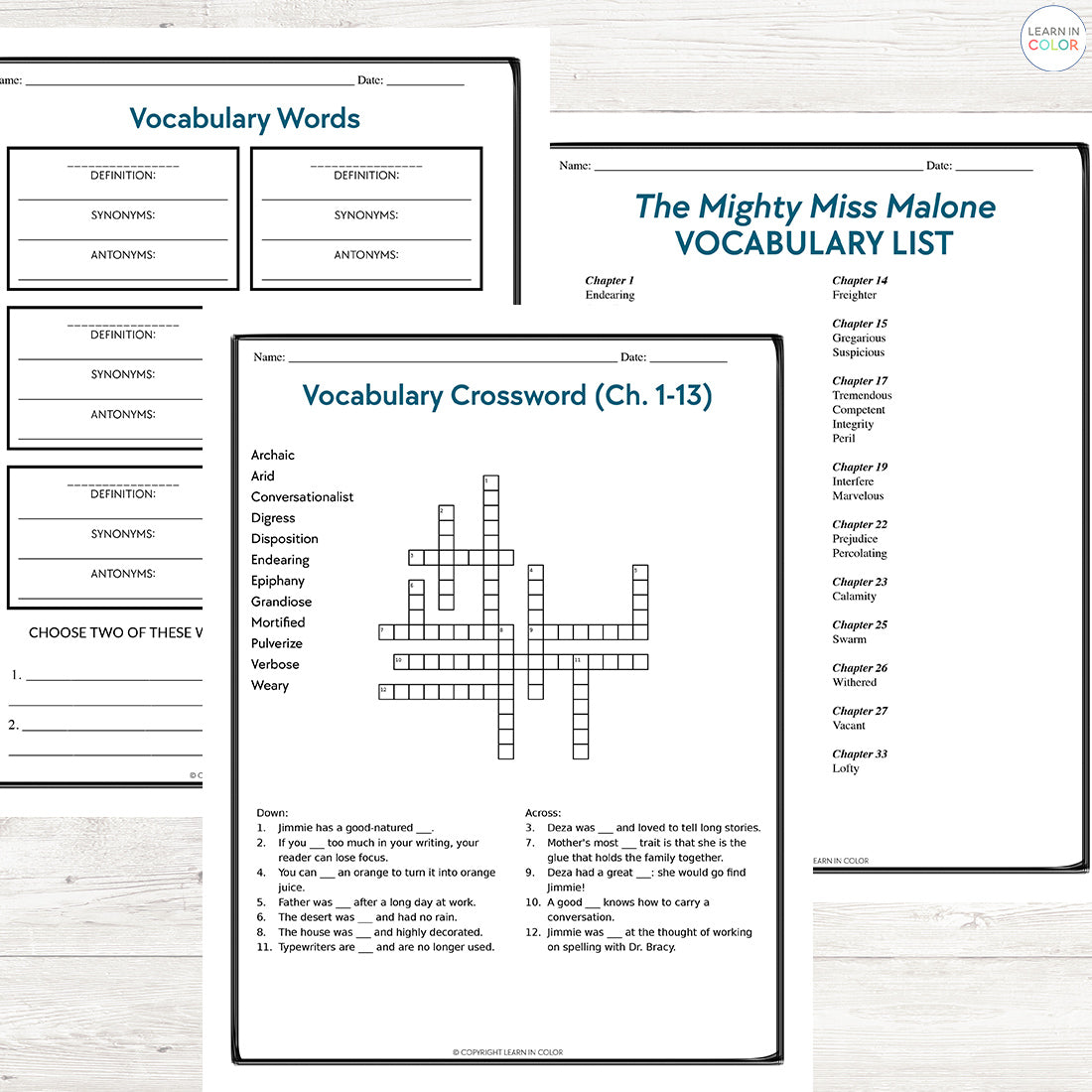 The Mighty Miss Malone Book Study Grades: 5-8 – Learn in Color