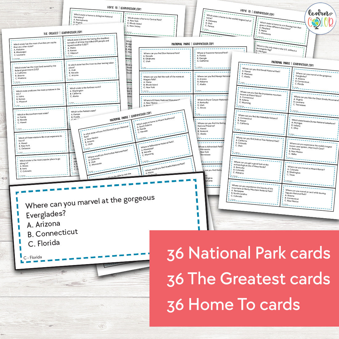 U.S. States Geography Game – Learn in Color