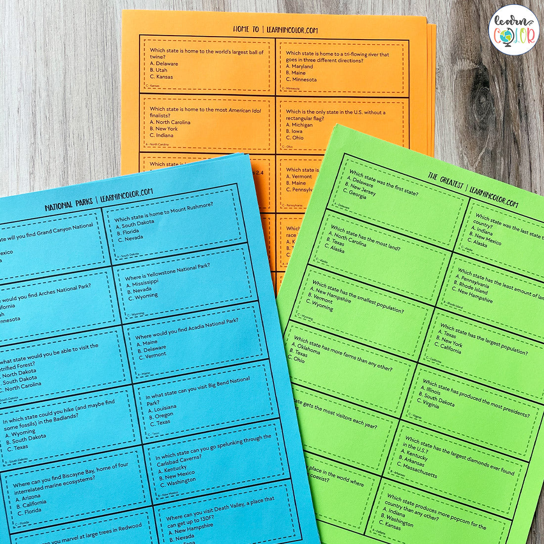 U.S. States Geography Game – Learn in Color