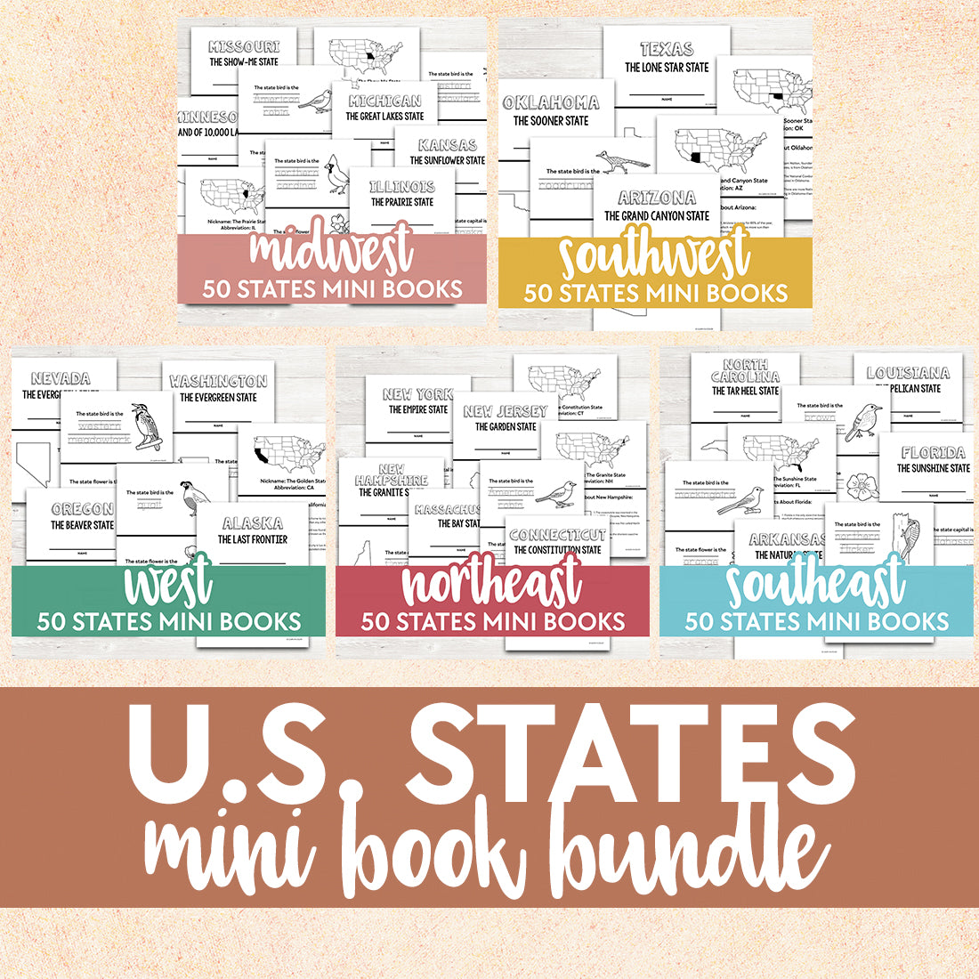 US States Mini Books - Full Bundle – Learn in Color