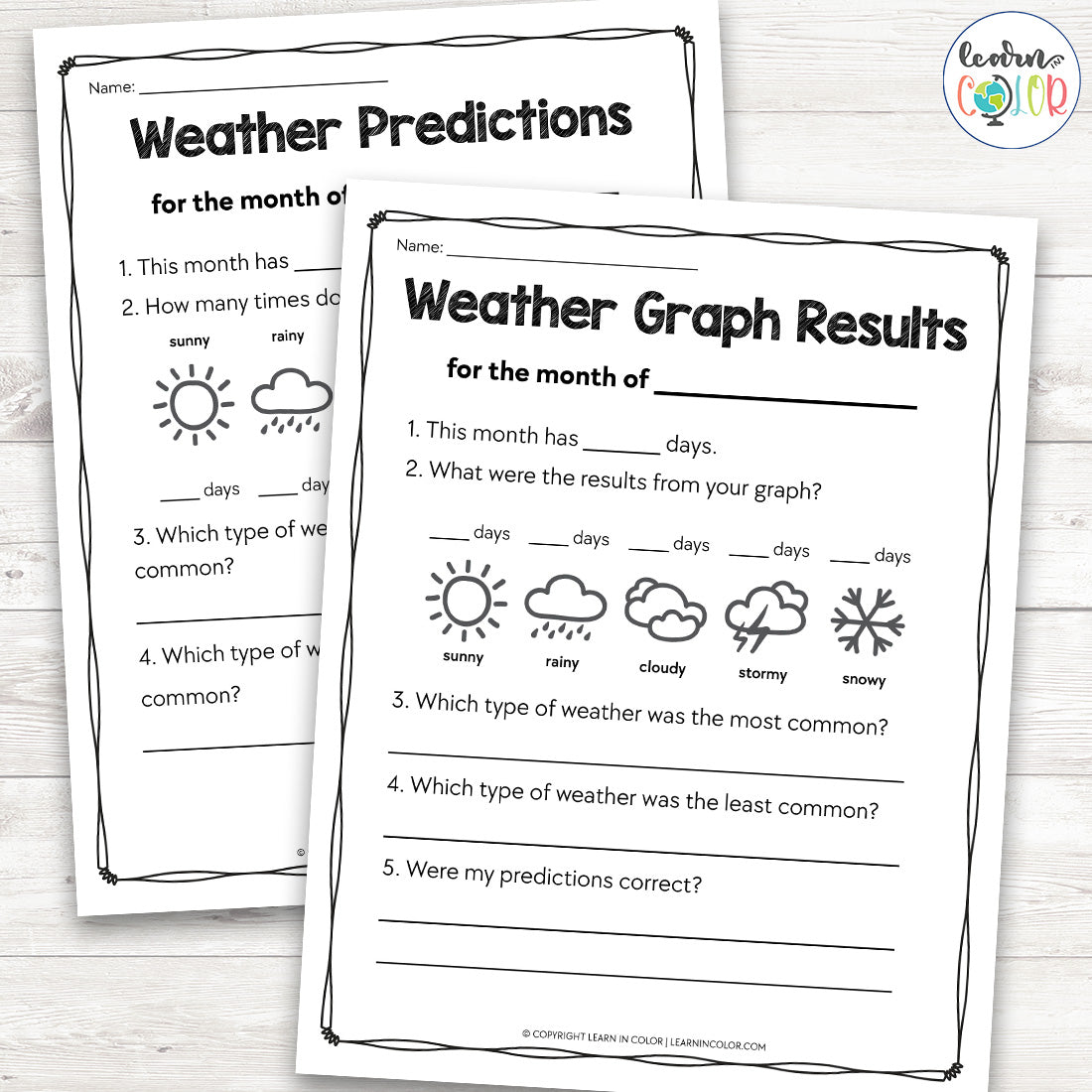 Weather Graph Activity – Learn in Color