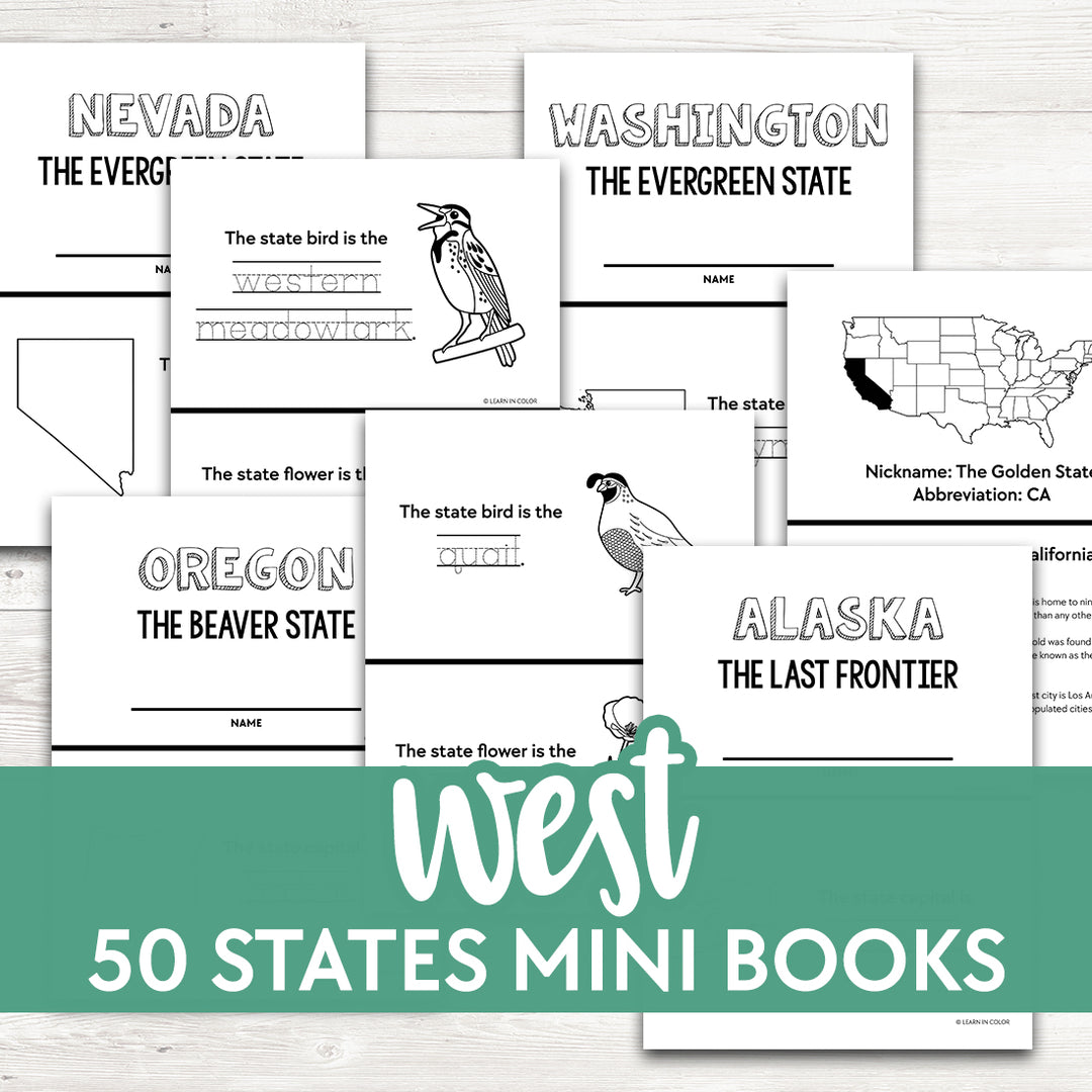 West - US States Mini Books – Learn in Color